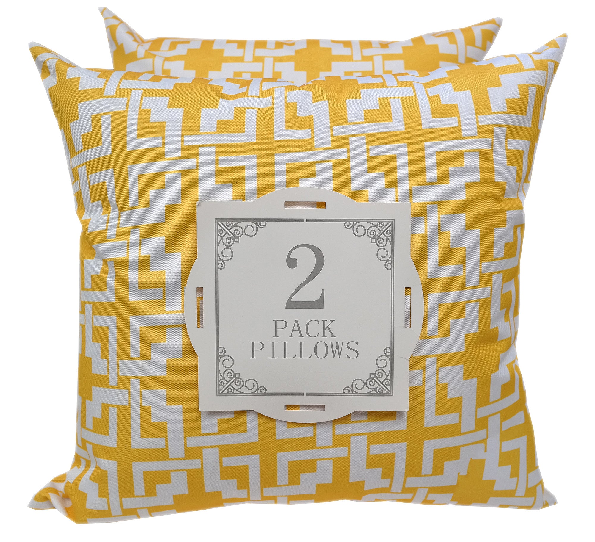 Outdoor Yellow and White Geometric Pattern Throw Pillow – Home Accent ...